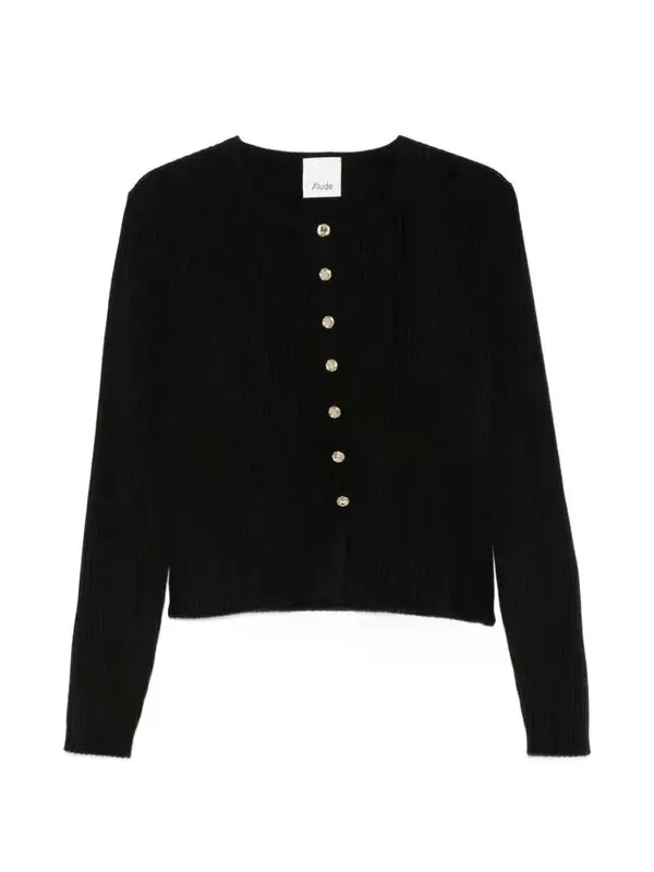 ALLUDE Ribbed-knit Button-up Cardigan