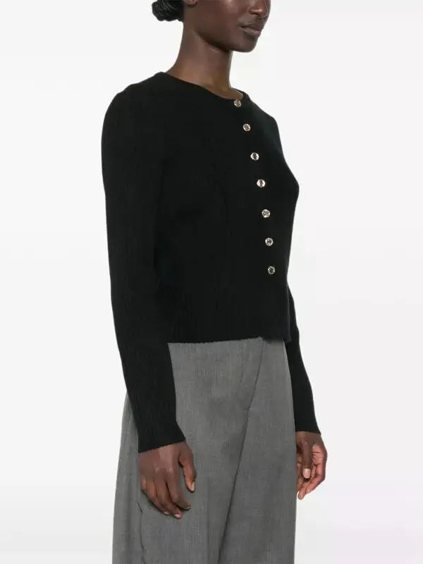 ALLUDE Ribbed-knit Button-up Cardigan