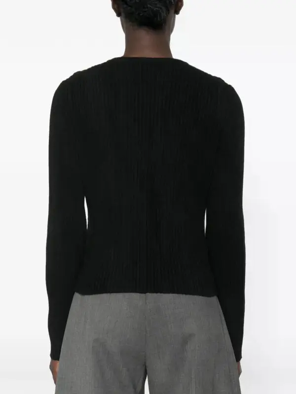 ALLUDE Ribbed-knit Button-up Cardigan