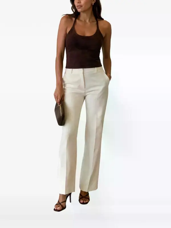 Stouls Halterneck Open-back Top In Suede - Brown