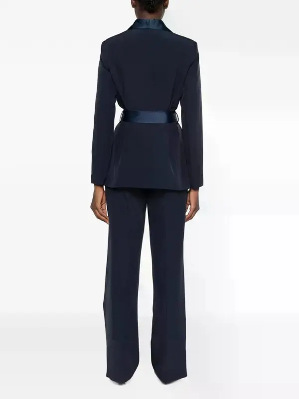 JE SUIS LE FLEUR Satin-lapel Belted Single-breasted Suit