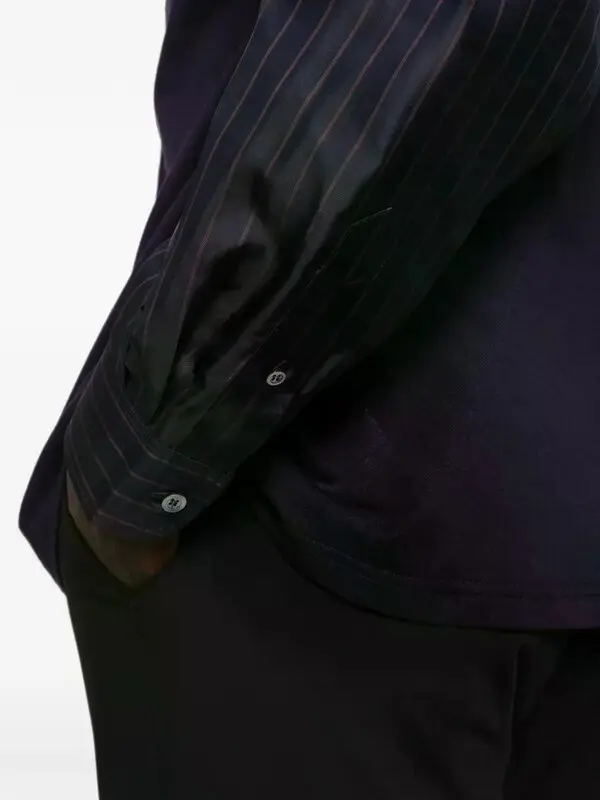MAISON MARGIELA Pinstripe-sleeve Panelled Cotton Shirt - Blue