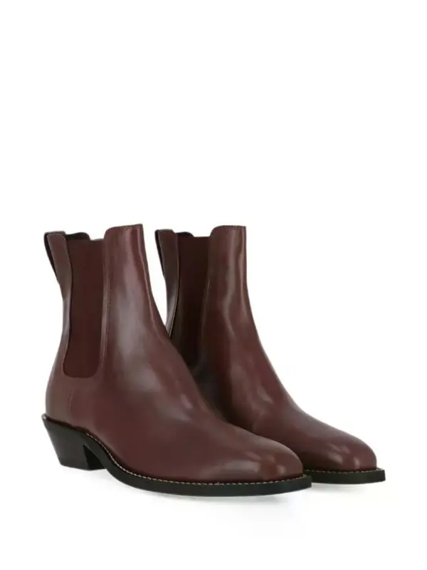 TOD'S Leather Chelsea Boots With Cuban Heel - Brown