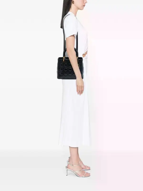 Dior 2011 Medium Lambskin Cannage Lady Satchel