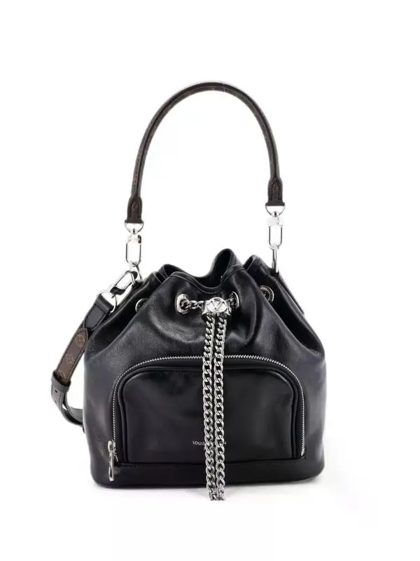 LOUIS VUITTON No Way Vibe Leather Bucket Bag With Monogram Detail - Black