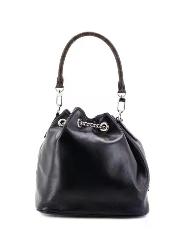 LOUIS VUITTON No Way Vibe Leather Bucket Bag With Monogram Detail - Black