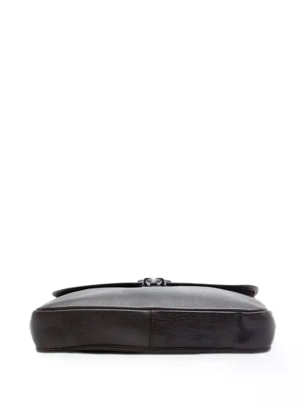 Loewe 2011 Leather Anagram Flap Crossbody Bag - Brown