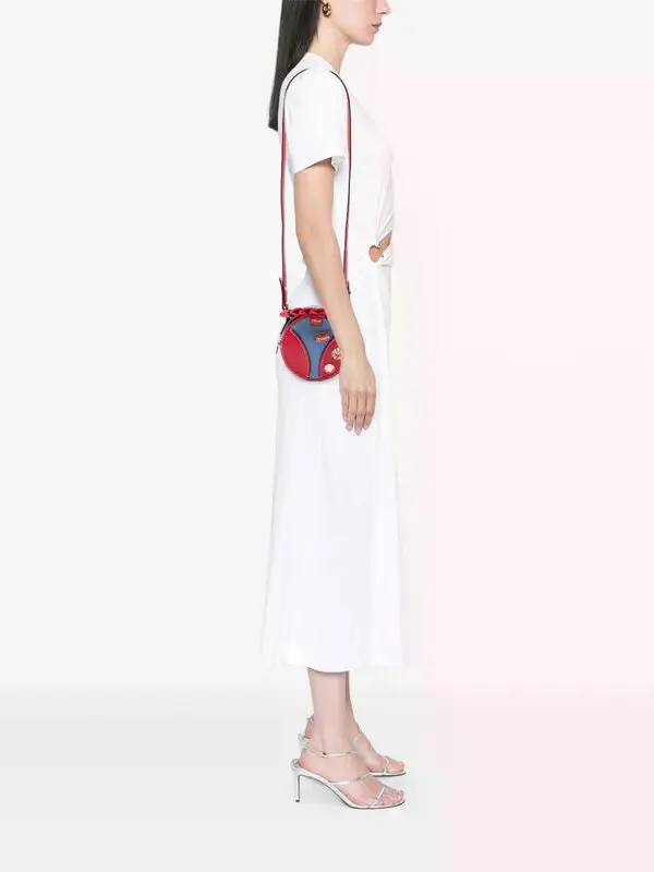 Chloé 2021 Mini Denim And Calfskin Daria Round Satchel - Blue