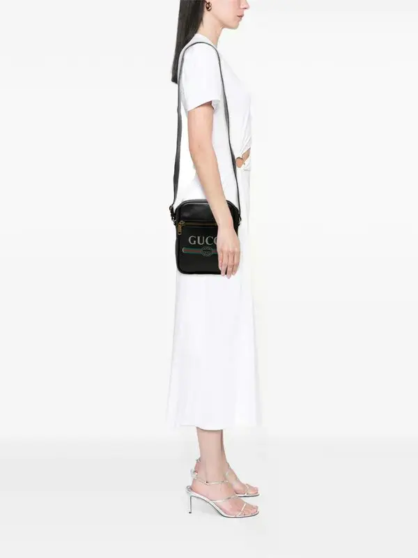 Gucci Grained Calfskin Logo Crossbody Bag