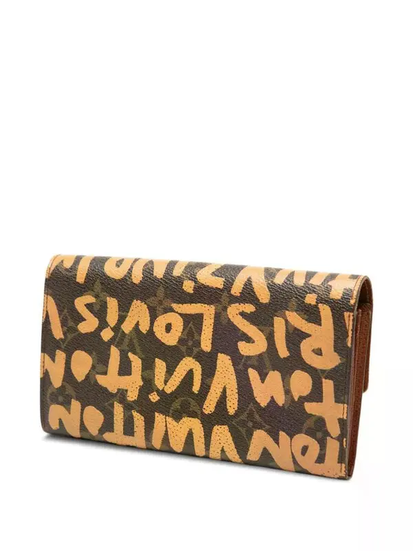 LOUIS VUITTON 2001 Stephen Sprouse Monogram Graffiti Porte Monnaie Credit Long Wallets