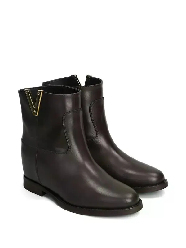 VIA ROMA 15 V-plaque Inner-wedge Heel Ankle Boots - Brown