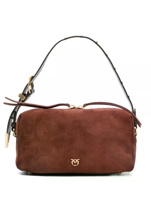 Pinko Studded Leather-strap Shoulder Bag - Brown