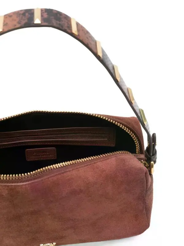 Pinko Studded Leather-strap Shoulder Bag - Brown