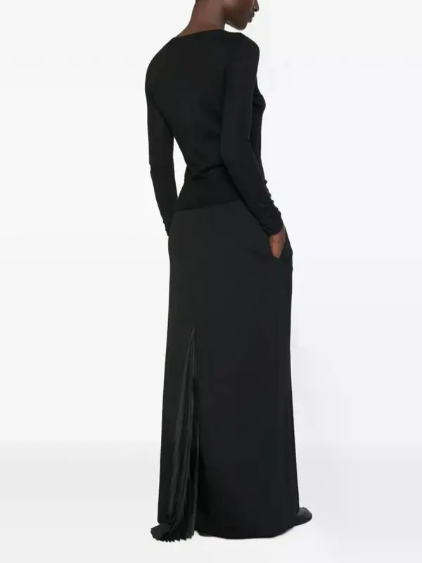 JIL SANDER Pleated-insert Side-pocket Maxi Skirt