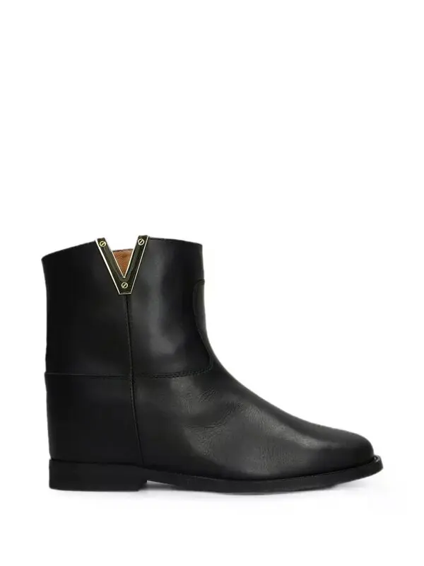 VIA ROMA 15 Leather Logo Plaque Ankle Boots