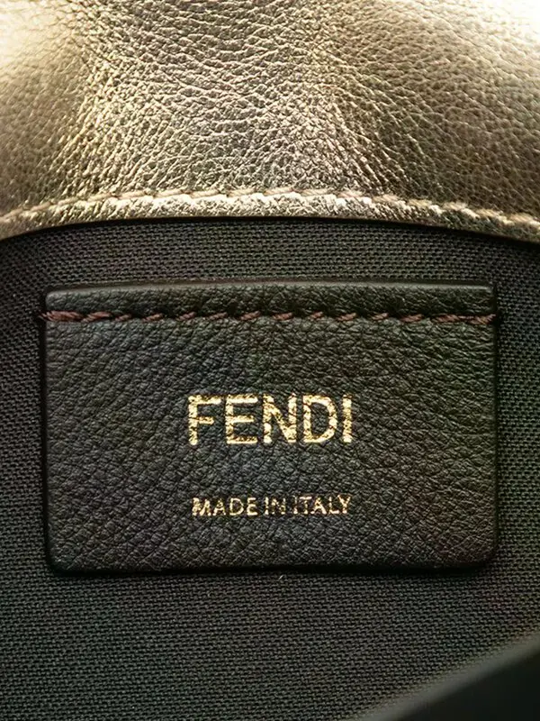 Fendi 2010-2026 Metallic Calfskin F Is Kan I Wallet On Chain Crossbody Bag