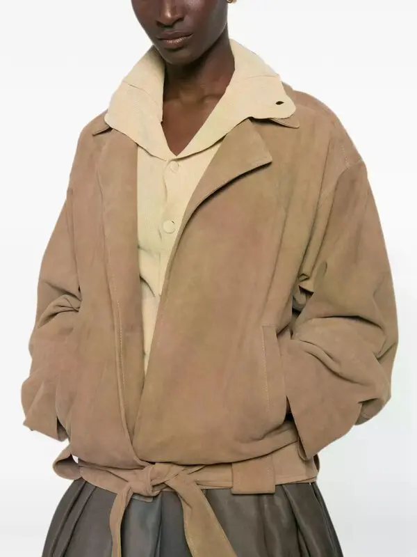 Khaite Belted Suede Jacket