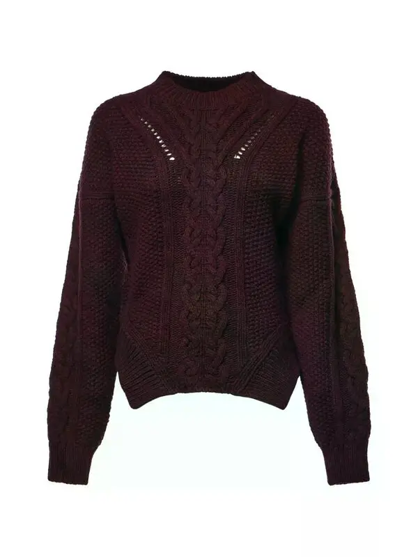 DONDUP Cable-knit Pointelle-trim Sweater - Red