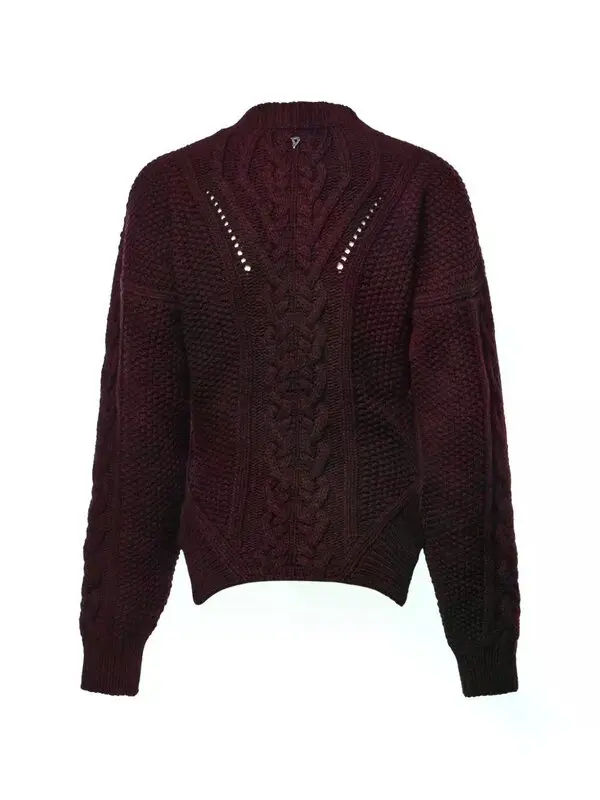 DONDUP Cable-knit Pointelle-trim Sweater