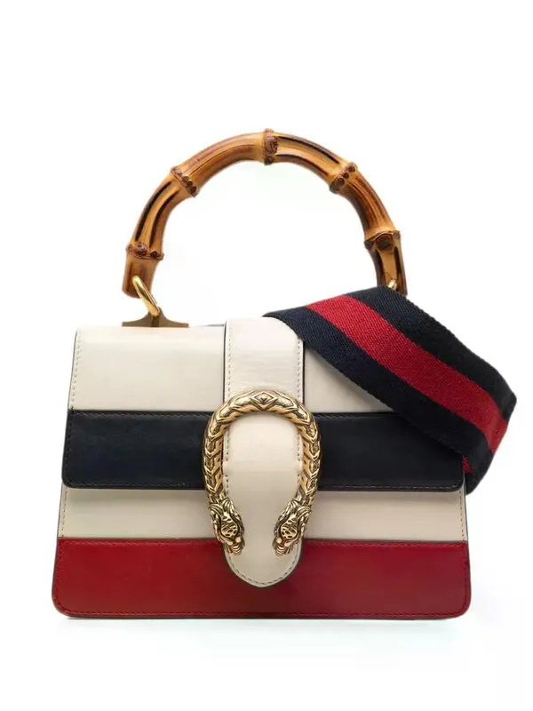 Gucci 2016-2026 Mini Calfskin Bamboo Dionysus Web Satchel - White