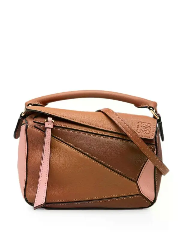 Loewe Mini Tricolor Calfskin Puzzle Satchel