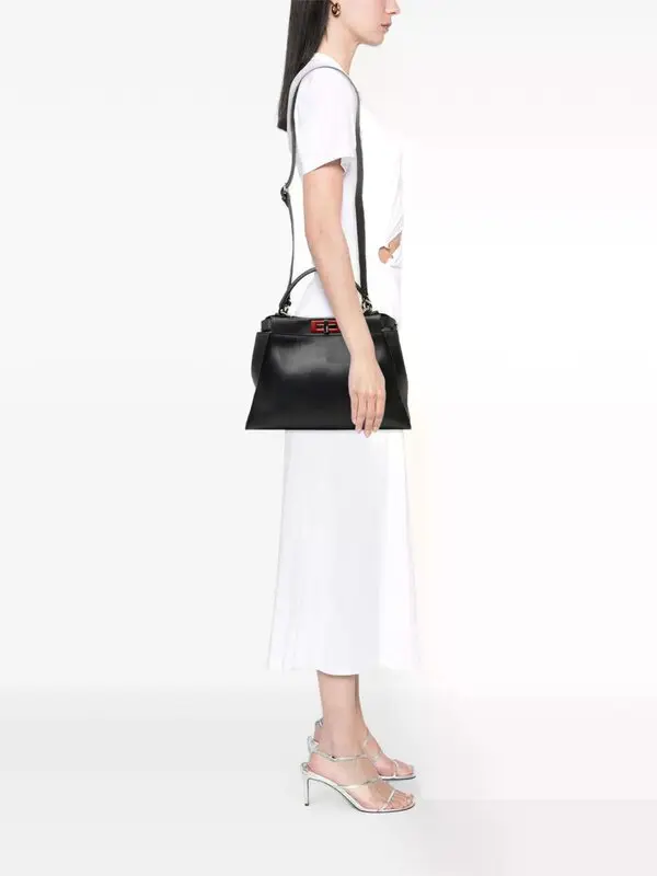 Fendi Leather Peekaboo Iconic Satchel - Blue