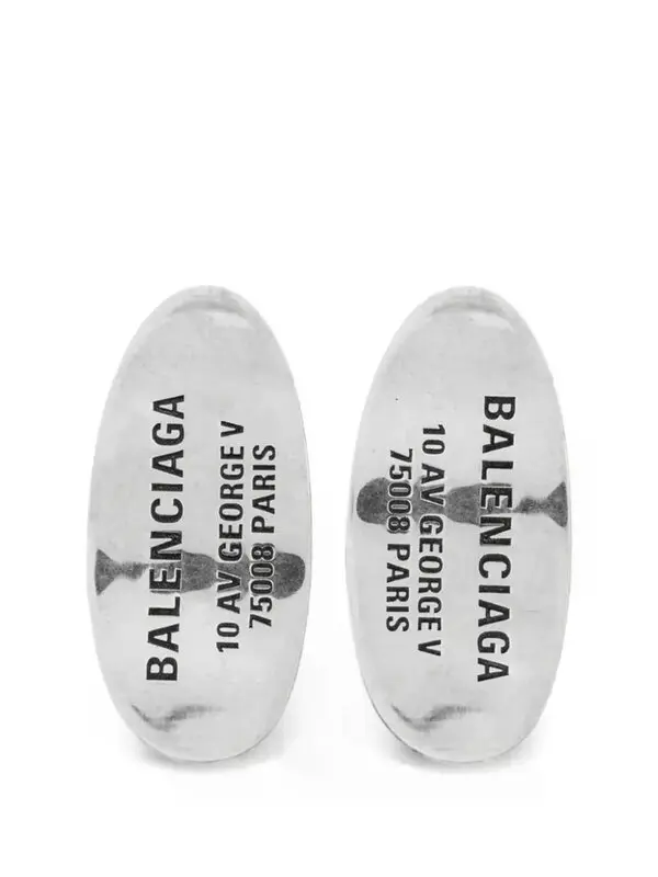 Balenciaga Everyday Stud Earrings In Antique - Silver