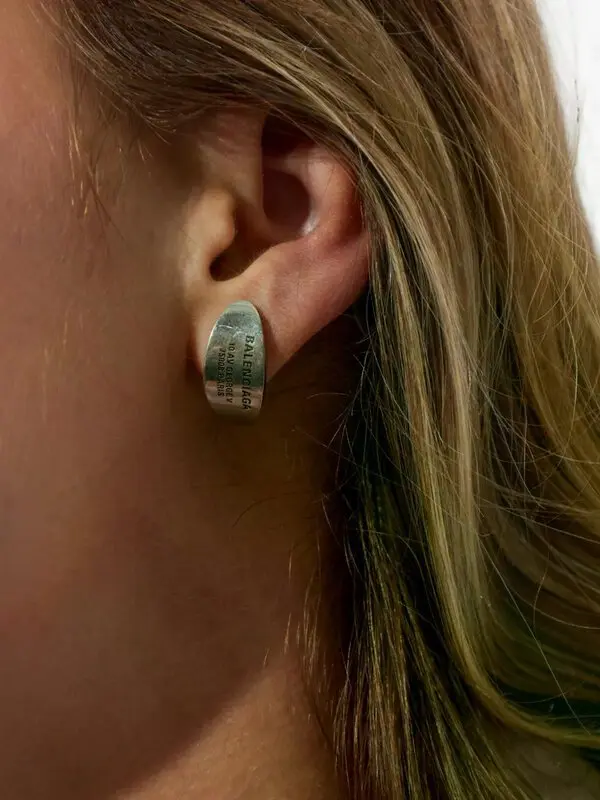 Balenciaga Everyday Stud Earrings In Antique