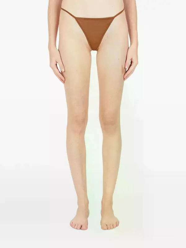 Guess Logo-plaque Thong - Brown