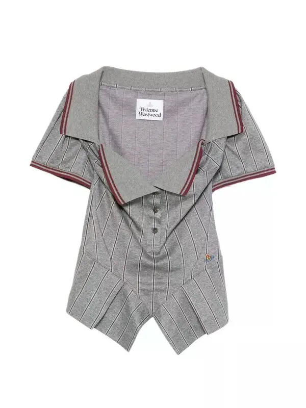 VIVIENNE WESTWOOD Pinstriped Peplum Top - Grey