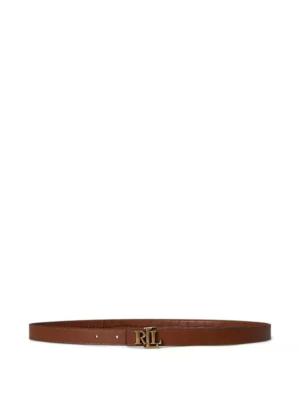 Ralph Lauren Logo Plaque Belt - Brown
