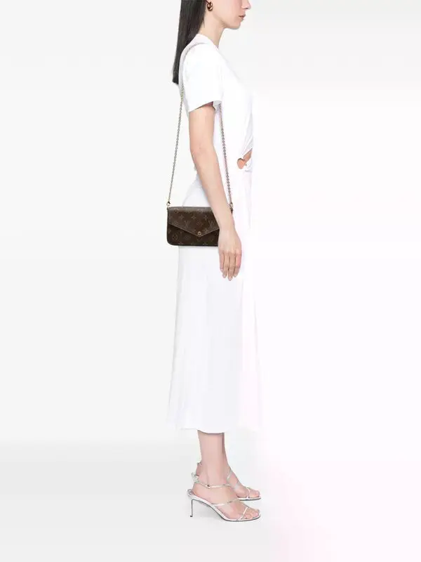 LOUIS VUITTON Monogram Pochette Felicie Crossbody Bag - Brown