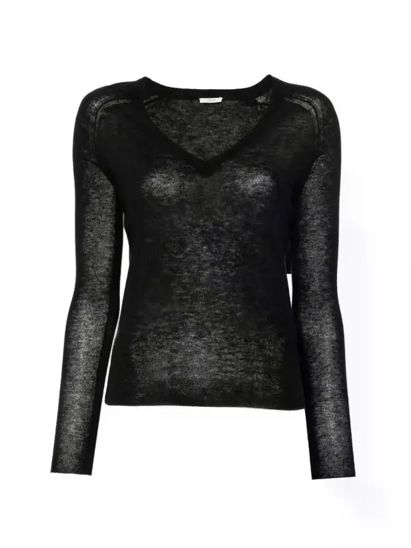 JOSEPH Cetus V-neck Long Sleeve Top - Black