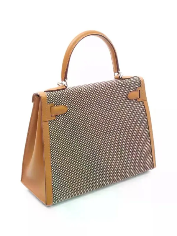 Hermès Kelly 28 Handbag In Leather And Textured Fabric