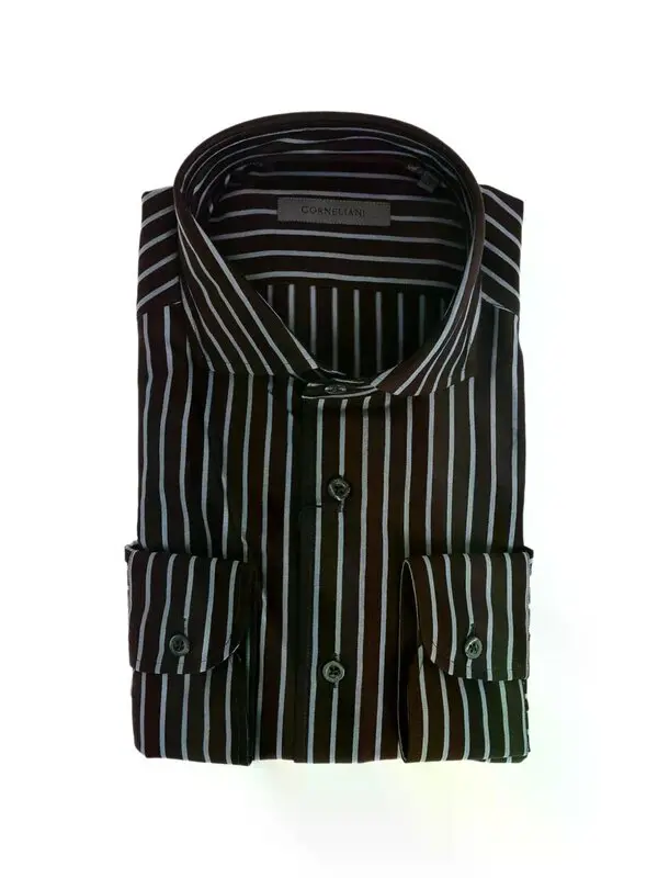 Corneliani Striped French-collar Shirt