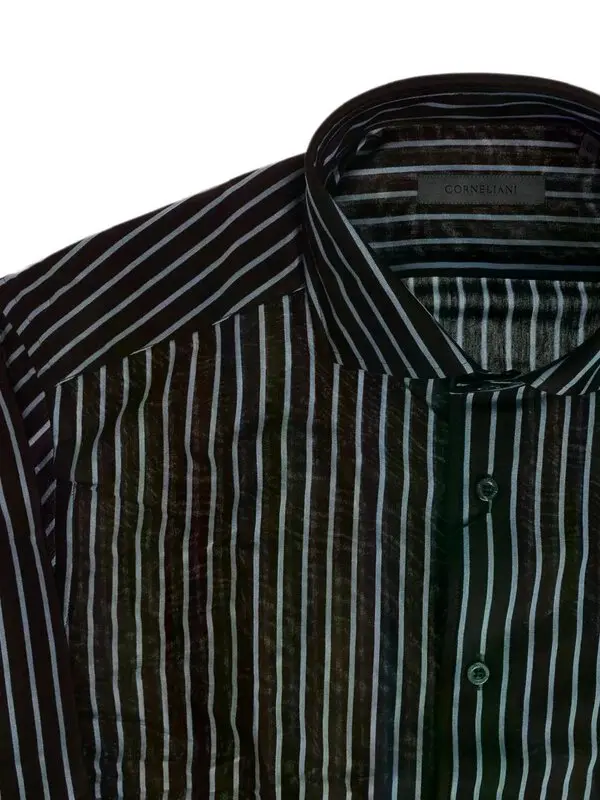 Corneliani Striped French-collar Shirt