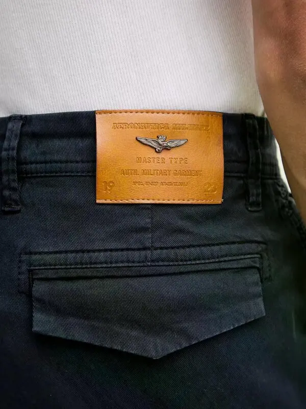AERONAUTICA MILITARE Logo Patch Straight Leg Trousers