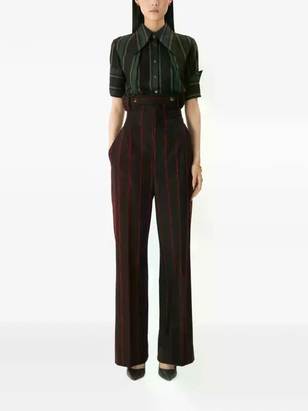 VIVIENNE WESTWOOD High-rise Wide-leg Trousers With Sculptural Waist Straps