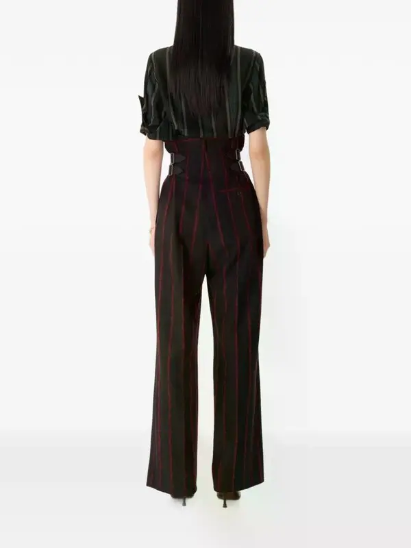 VIVIENNE WESTWOOD High-rise Wide-leg Trousers With Sculptural Waist Straps