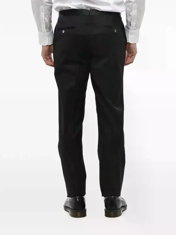 Corneliani Virgin Wool Trousers With Satin Detail