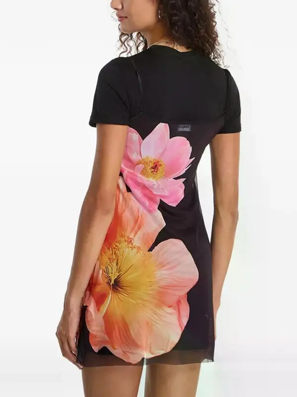 Desigual Floral-print Layered-effect Dress