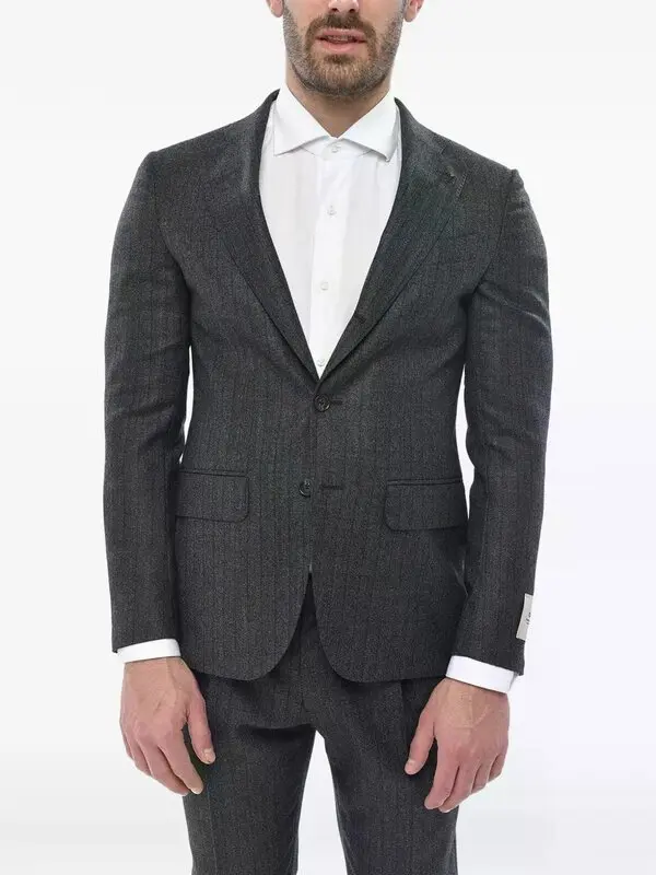 Corneliani Virgin Wool Herringbone Suit