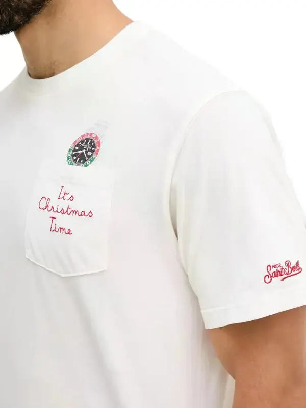 MC2 SAINT BARTH Embroidered-pocket T-shirt