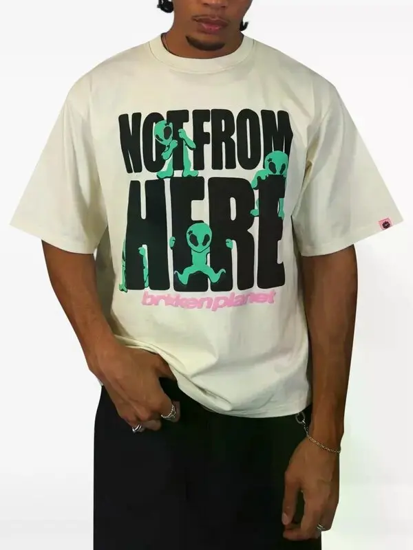 BROKEN PLANET Not From Here Graphic-print Oversized T-shirt