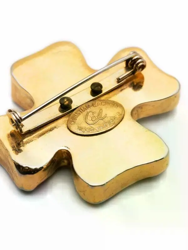 Christian Lacroix Tone Cross Motif Brooch