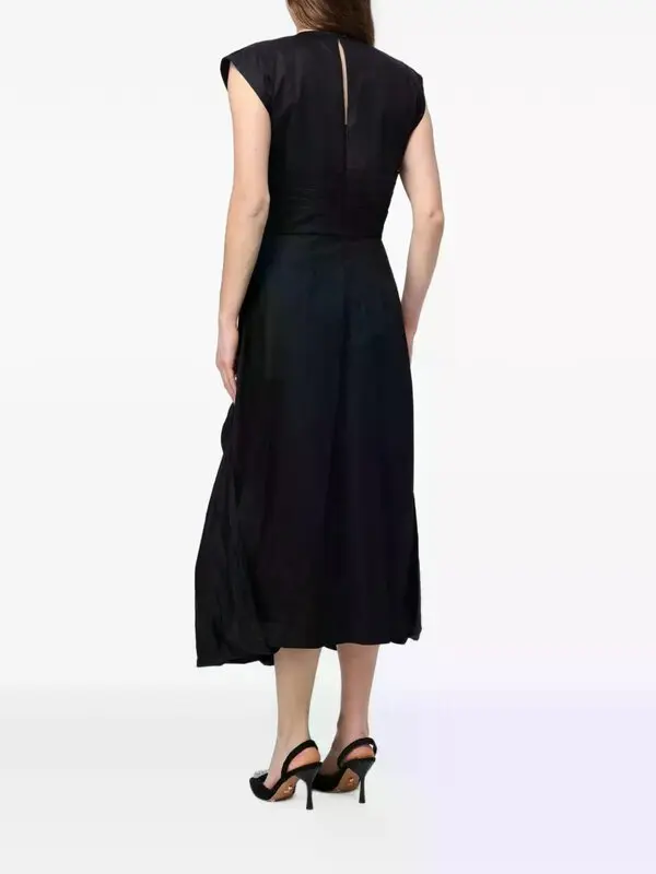 CRIDA MILANO Sleeveless Midi Dress With Pleated Waist