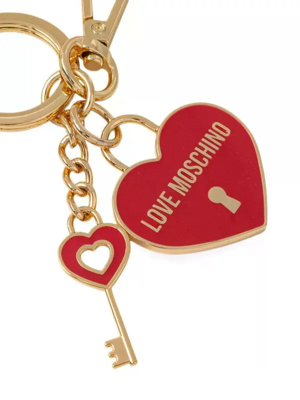 Moschino Heart And Key Charm Keyring