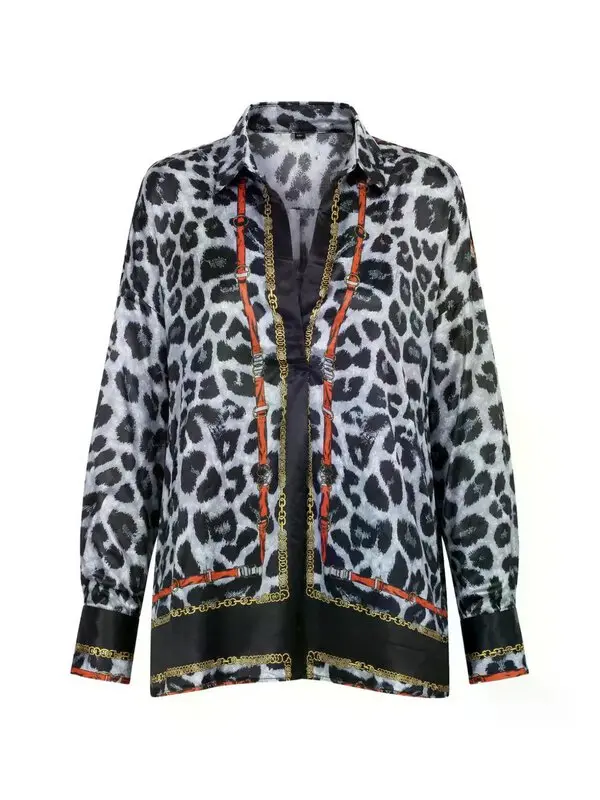 LARA Leopard-print Chain-link Shirt