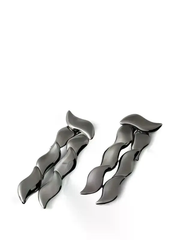 Valentino Garavani Shadowshine Sculptural Wave Drop Earrings - Silver