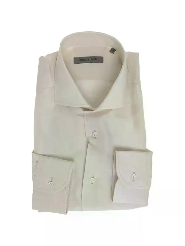 Corneliani Silk French-collar Shirt - Neutrals